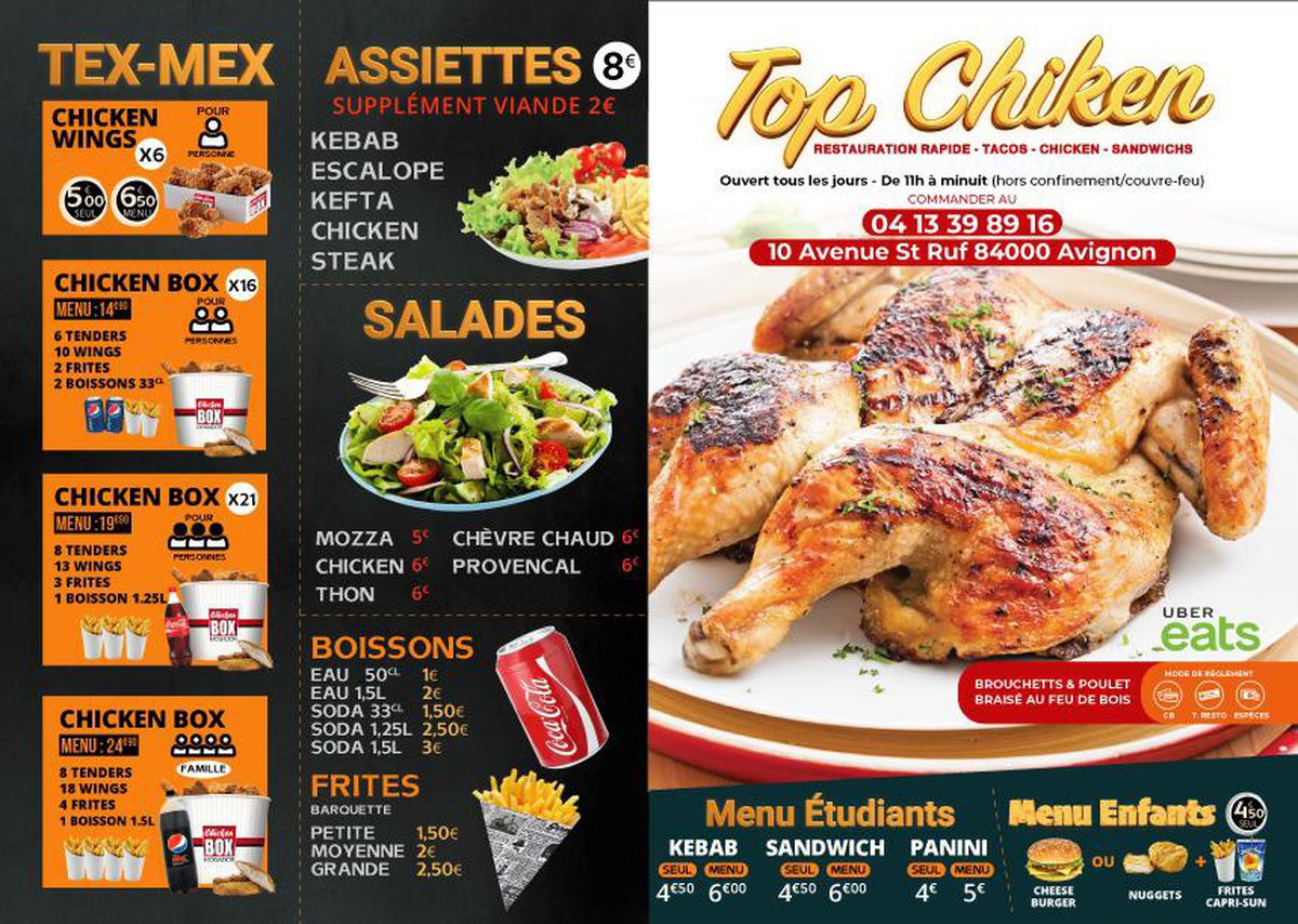 TOP CHICKEN - أفينيون: Working hours, Activities, Visitor reviews